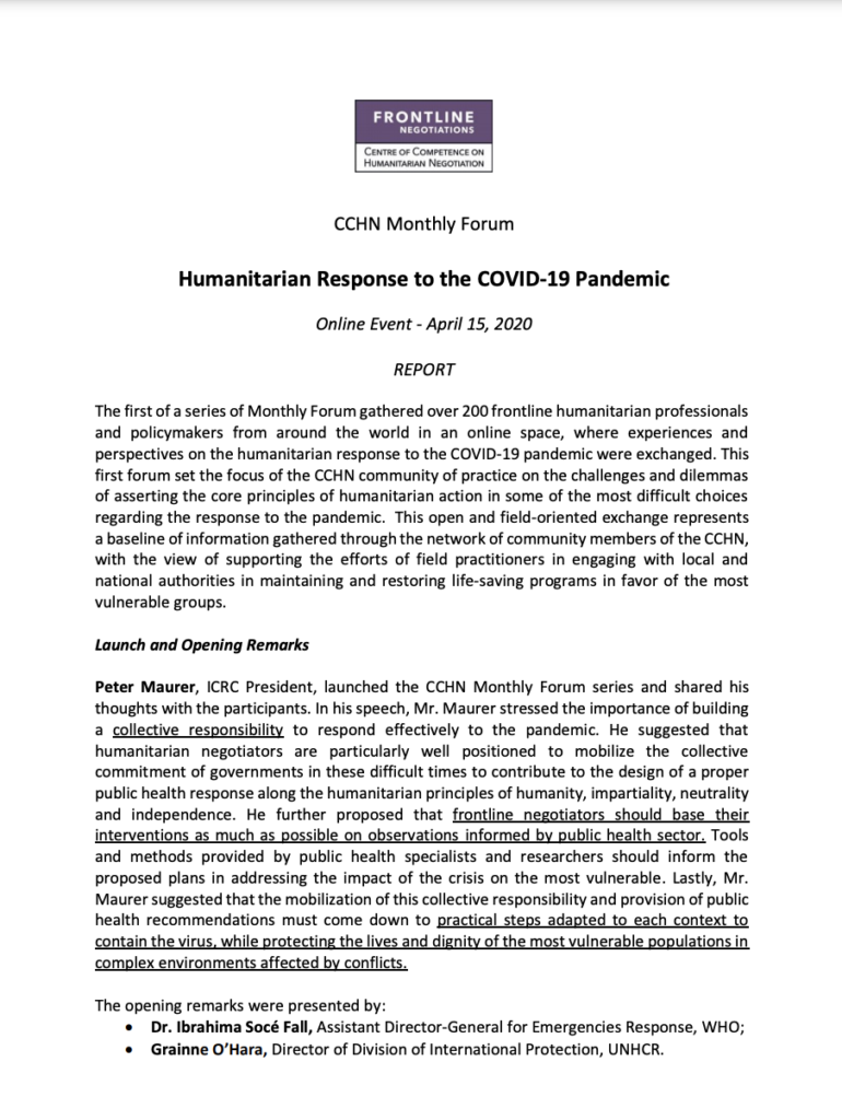 Publications - Frontline Negotiations